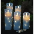 Blue LED flameless Candle with Embedded Starlight String, 5-Piece LED ...