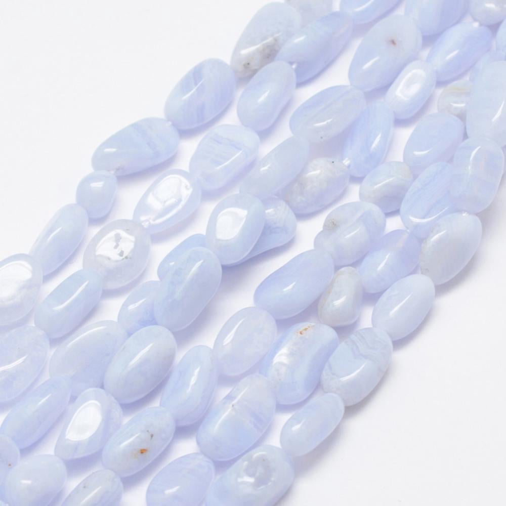Blue Lace Agate 5 strand Natural Blue Lace Agate Beads Strands Tumbled ...