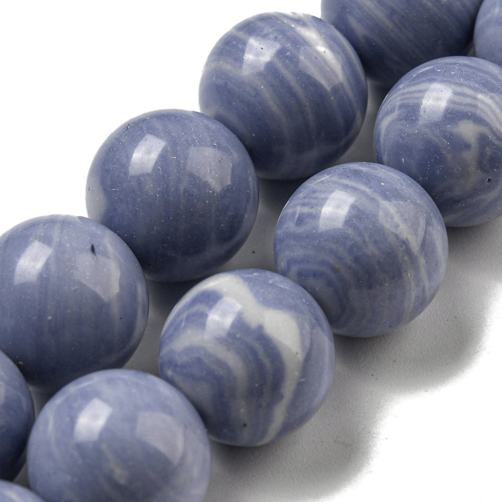 Blue Lace Agate Beads Strands Round 12mm Hole: 1mm about 33pcs/strand ...