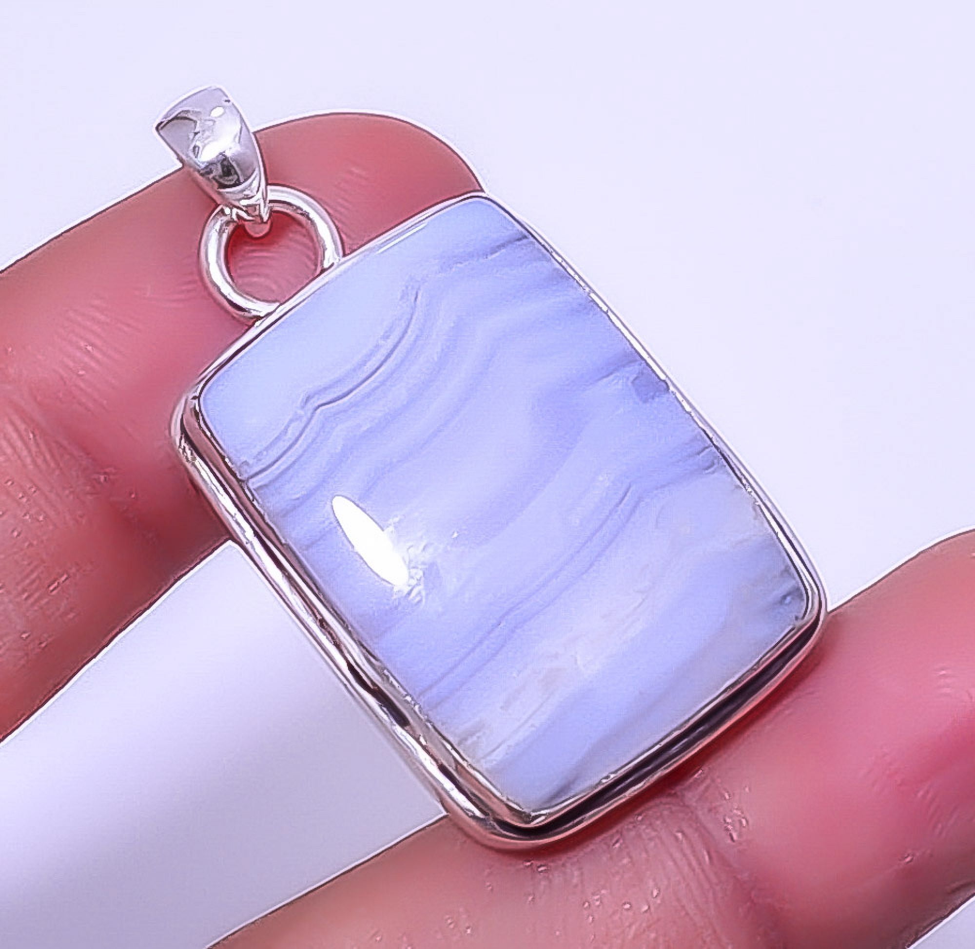 Blue Lace Agate - Namibia 925 Sterling Silver Solitaire Pendant 1.56 ...