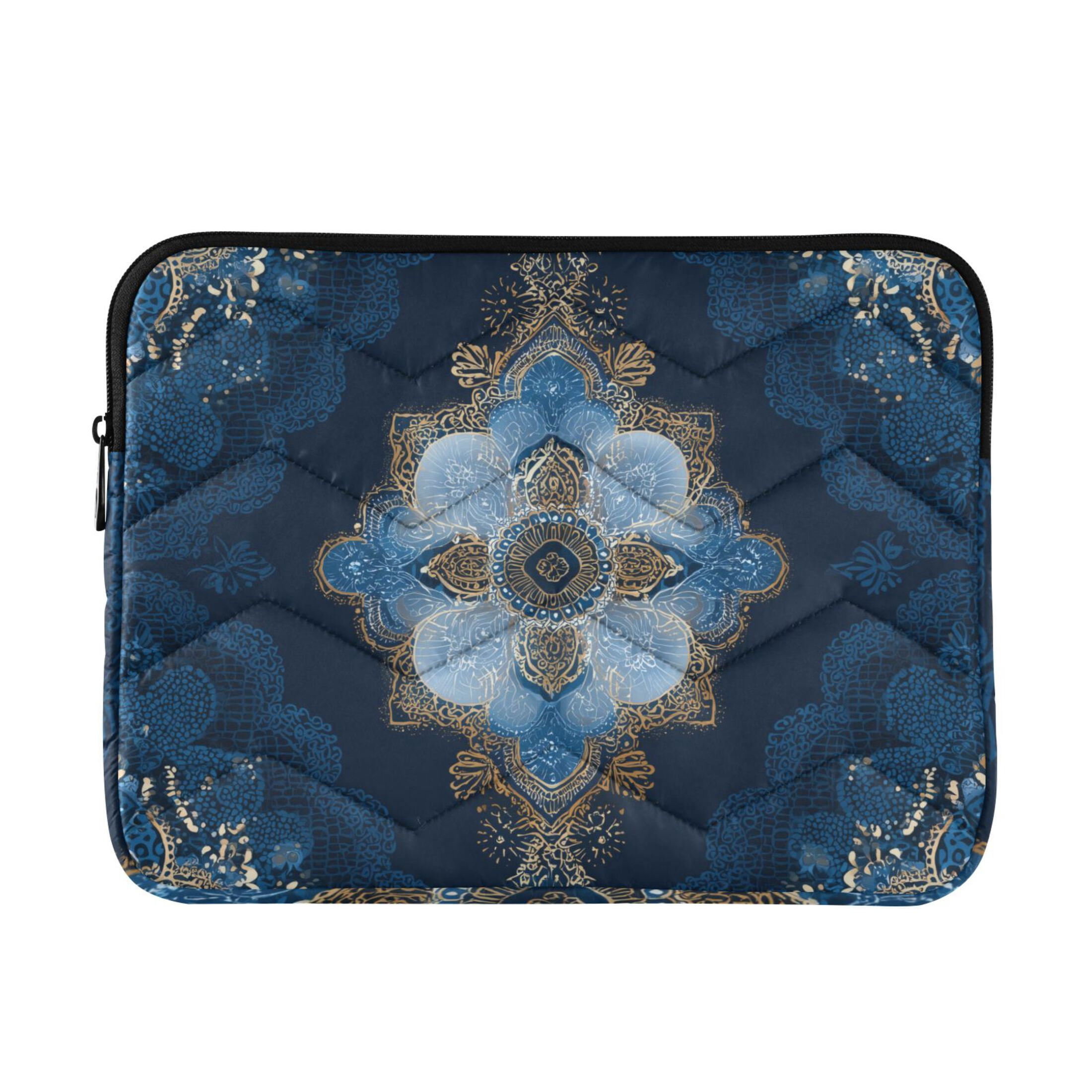 Blue Lace Symmetrical Pattern Quilted Laptop Protective Cases Computer ...