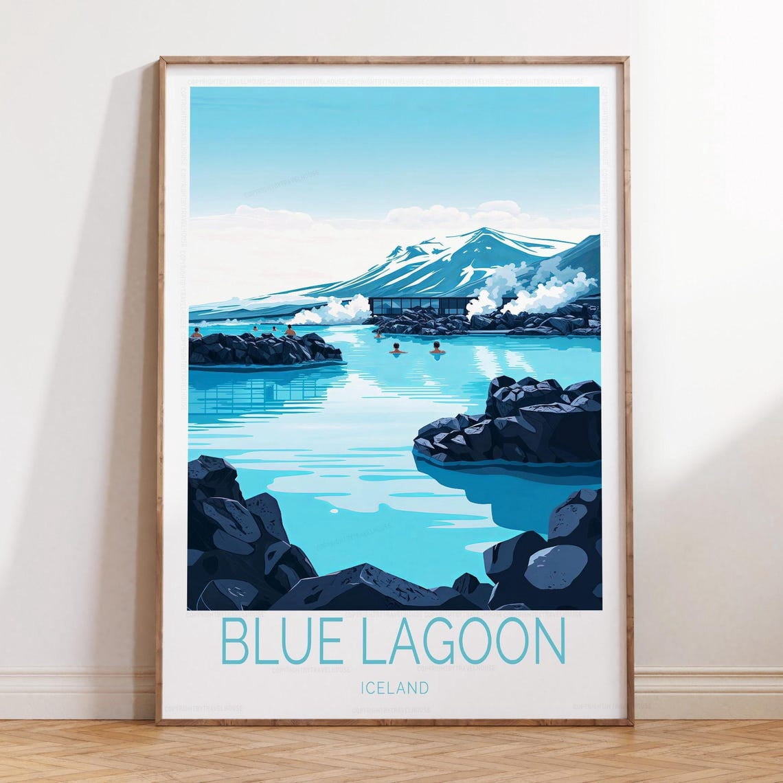 Blue Lagoon Iceland Birthday Home Decor Travel Wall Art V2, Unframed ...