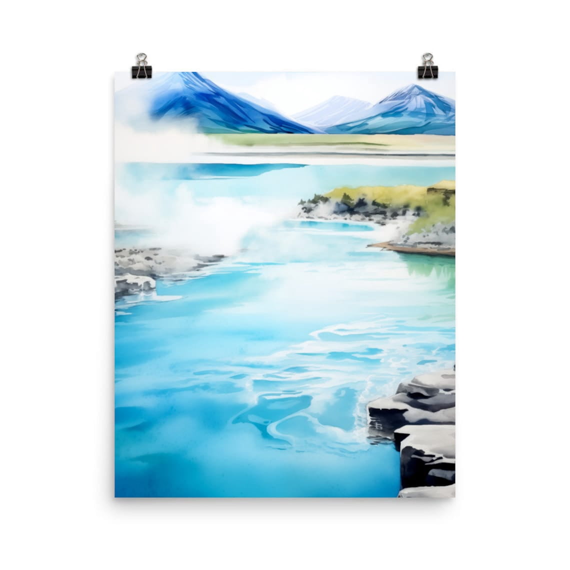 Blue Lagoon Iceland Geothermal Landscape Nordic Unframed Paper Print ...
