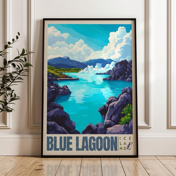 Blue Lagoon Iceland Print Volcanic Hot Spring Travel, Stretched Canvas ...