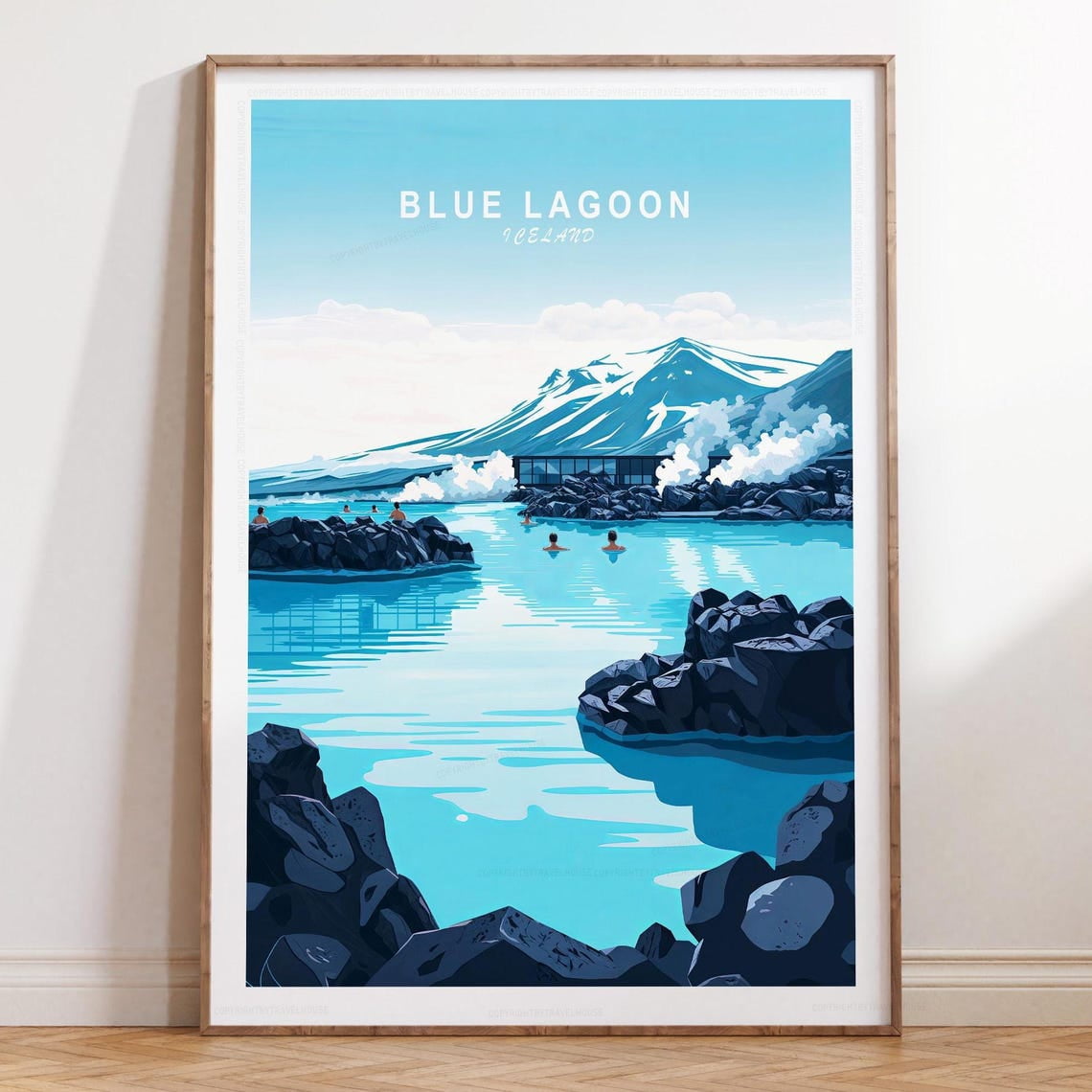 Blue Lagoon Iceland Travel Poster, Iceland Travel Print, Blue Lagoon ...