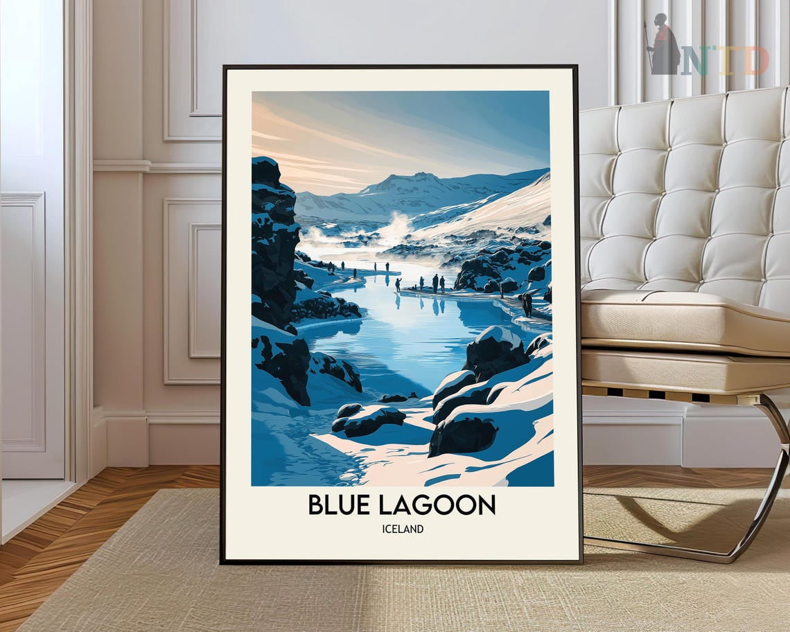 Blue Lagoon Print, Blue Lagoon Wall Art, Blue Lagoon Poster, Blue ...