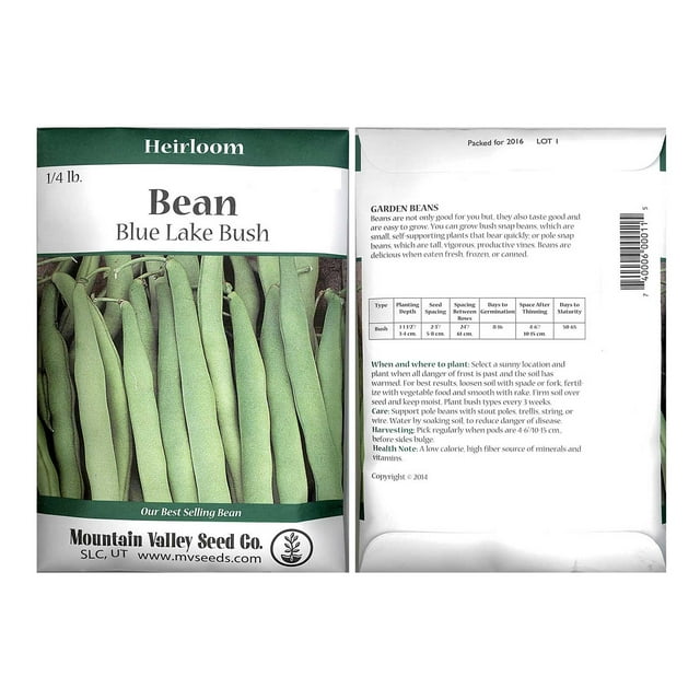 Blue Lake Bush Bean Planting Seeds, 274 - 4 Oz, Non-GMO, Heirloom, Open ...