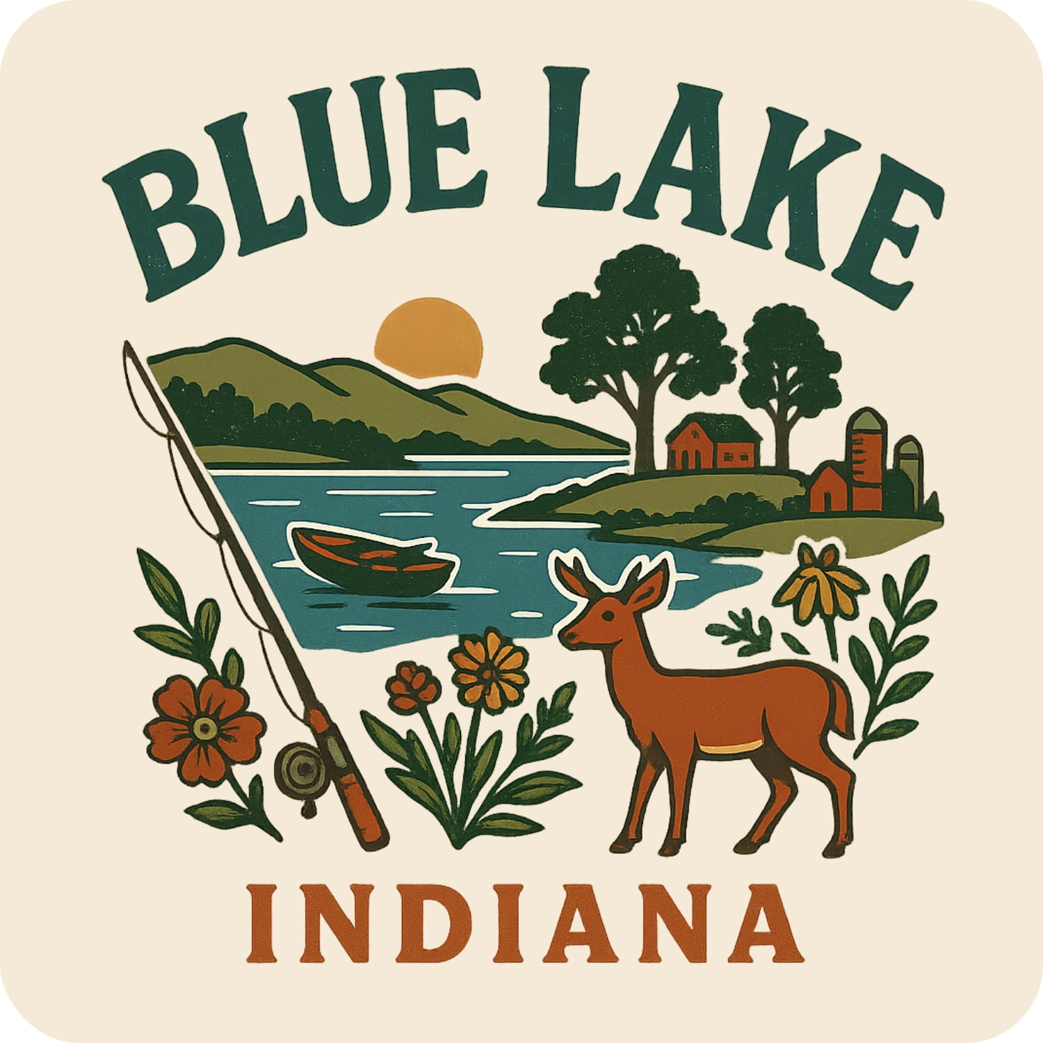 Blue Lake Indiana Keepsakes Souvenir Vinyl Sticker – Destination Travel ...