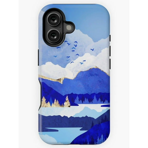 Blue Lake Scenic Nature Landscape iPhone Case 11 12 13 14 15 16 17 Pro ...