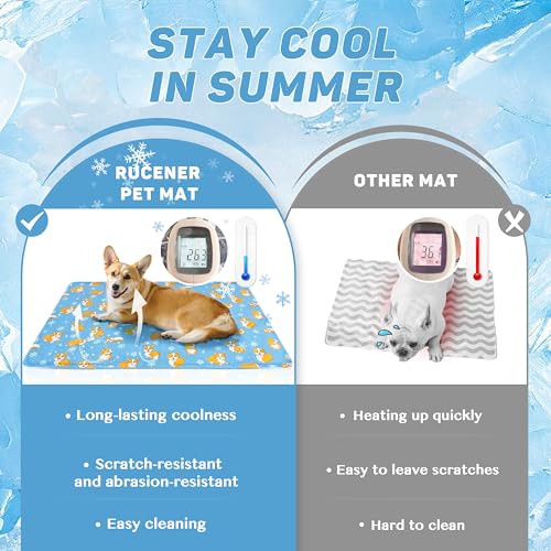 Blue Large Dog Cooling Mat for Medium Dogs, 24x35 Inch, Cooling Gel ...