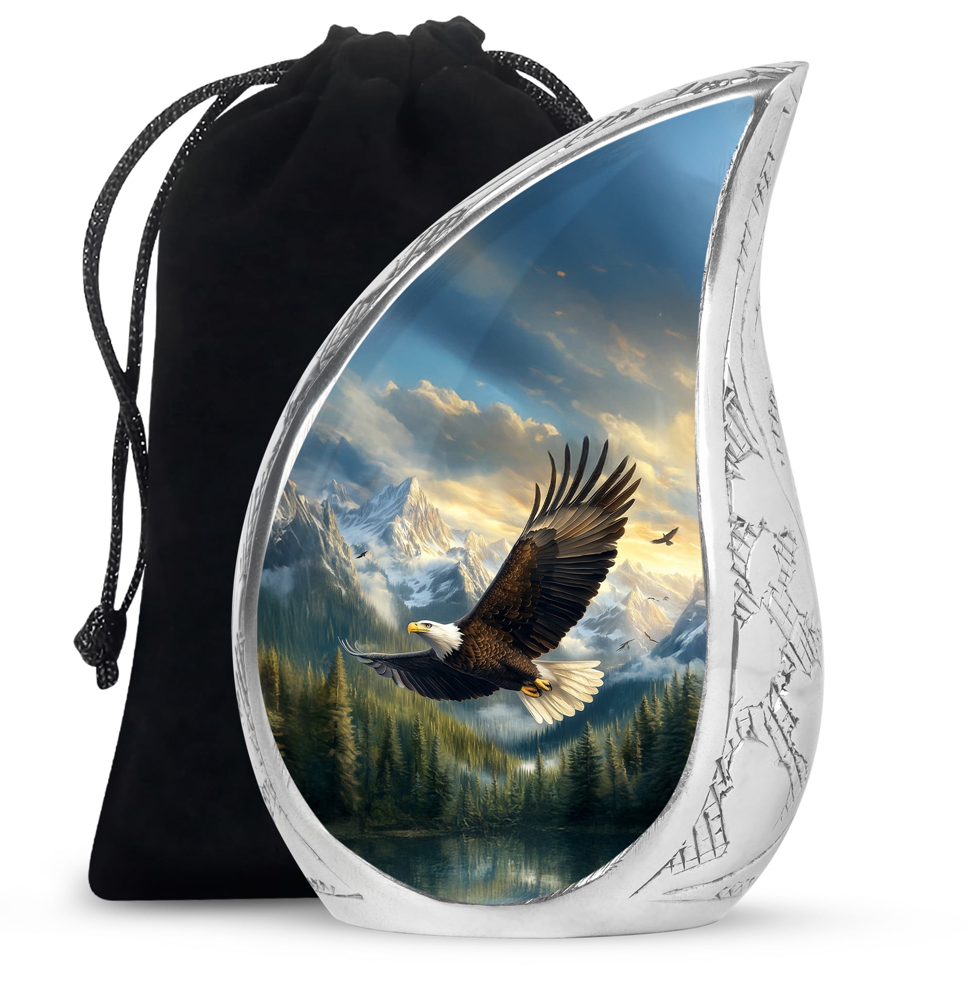 Blue Large Flying Eagle Cremation Urns For Adult Female & Male Ashes ...
