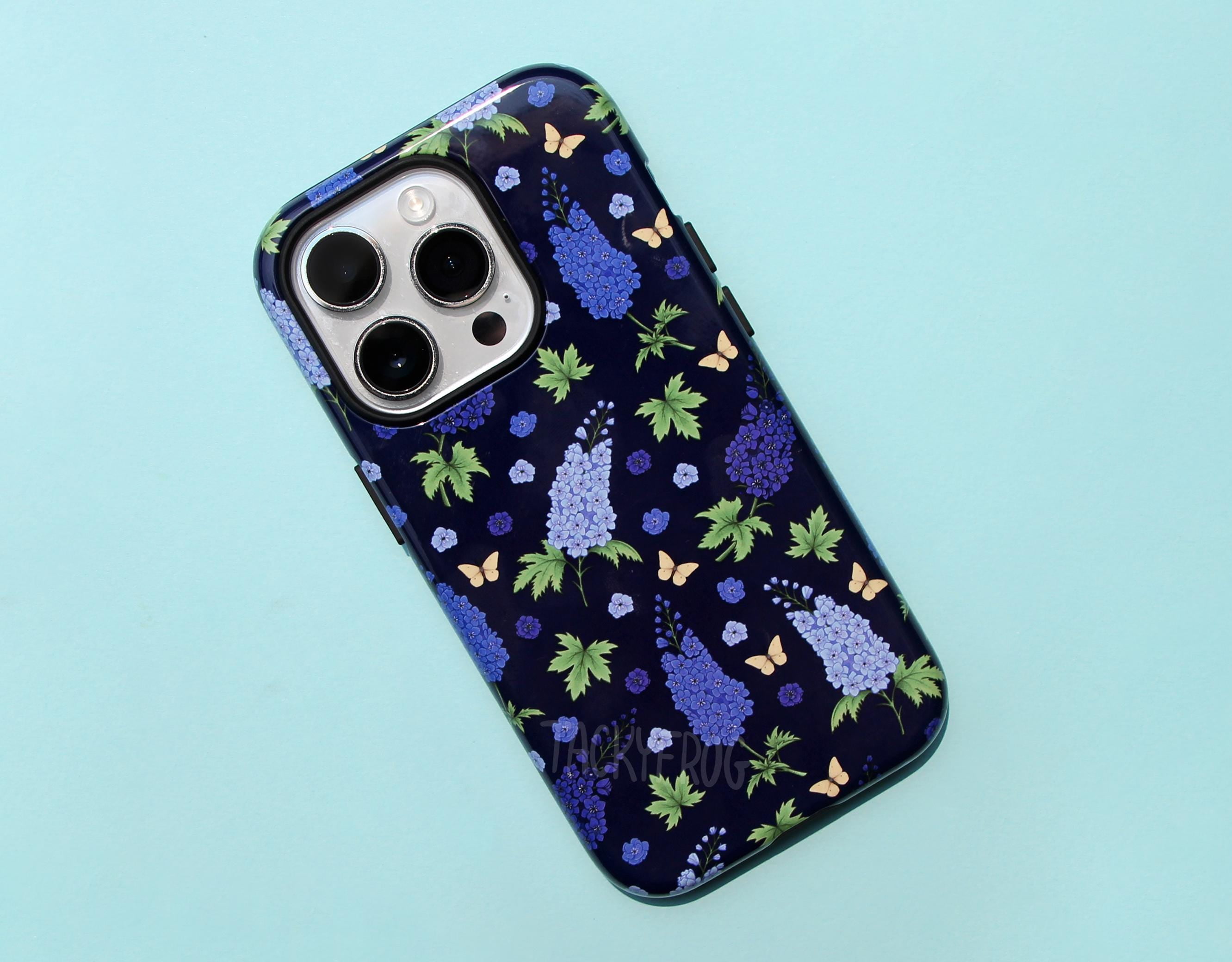 Blue Larkspur Floral Case With Soft July Birth Bloom Theme for iPhone ...