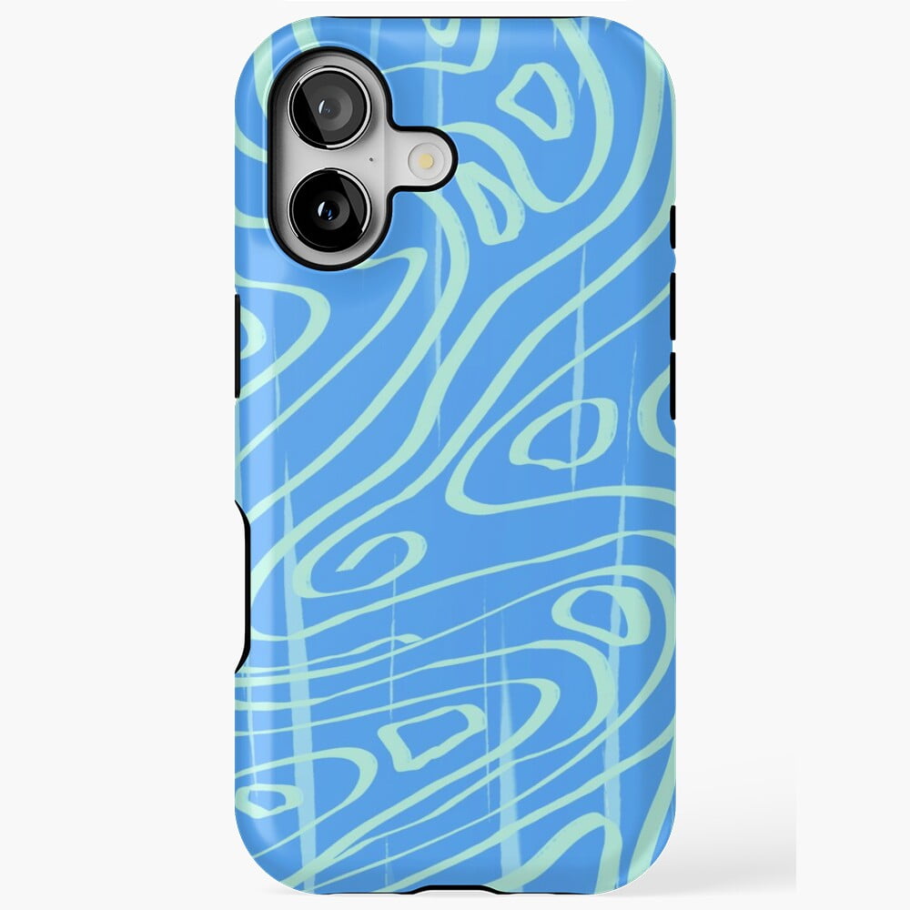 Blue Lava Print Abstract iPhone Case 17 11 12 13 14 15 16 Pro Max ...