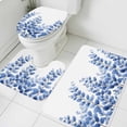 Blue Leaf Bathroom Rugs Set Spring Abstract Vintage Blue Ombre Branch ...