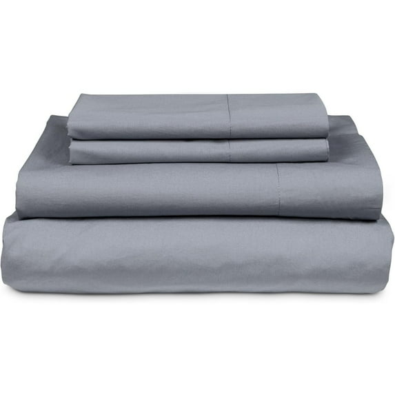 Blue Leaf Percale Bed Sheet Set Twin 100% Cotton 200 Thread Count Deep ...