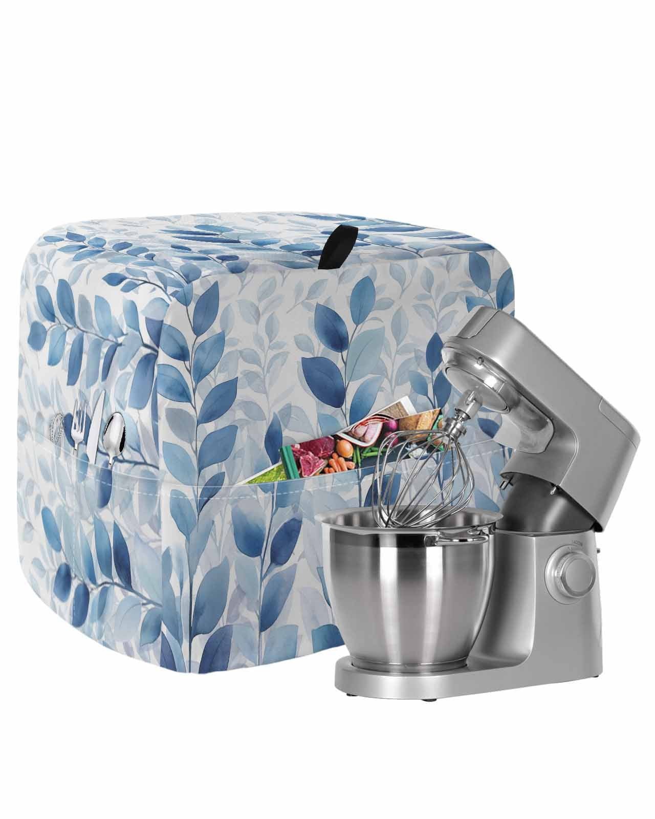 Blue Leaf Stand Mixer Dust Cover with Storage Pocket & Handles ...