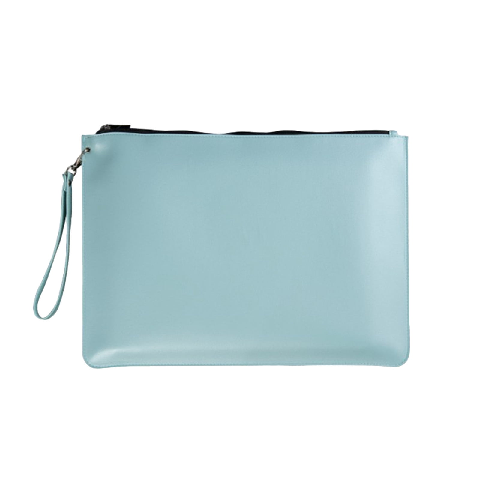 Blue Leather Document Bag Business Meeting Briefcase Folder Portable ...