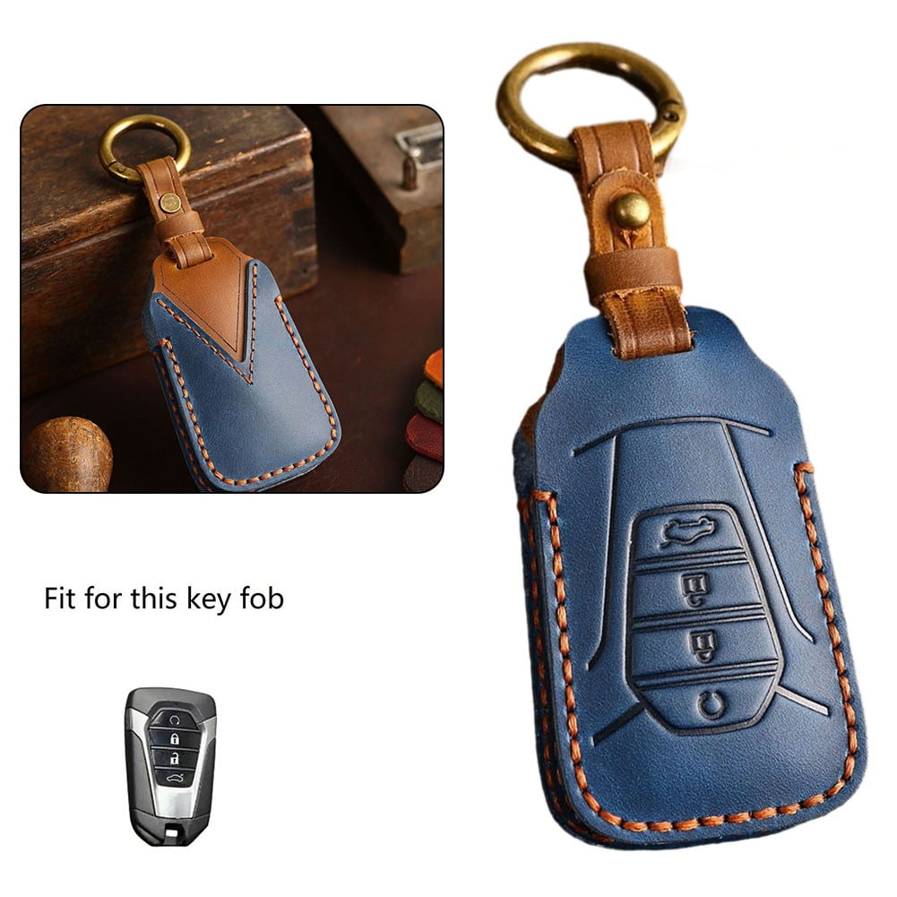 Blue Leather Key Fob Cover for ISUZU MU-X MUX 4 Button Remote - Walmart.com