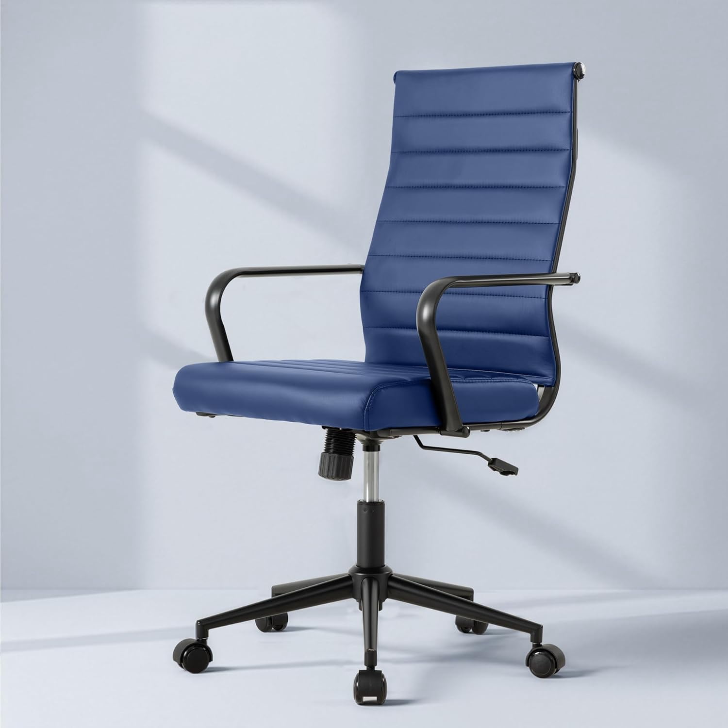 Blue Leather Office Desk Chair, Conference Room Chairs Executive Chair ...
