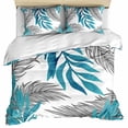 Blue Leaves Bedding 3 Piece Duvet Cover Set Full Size, Willow Leaf ...