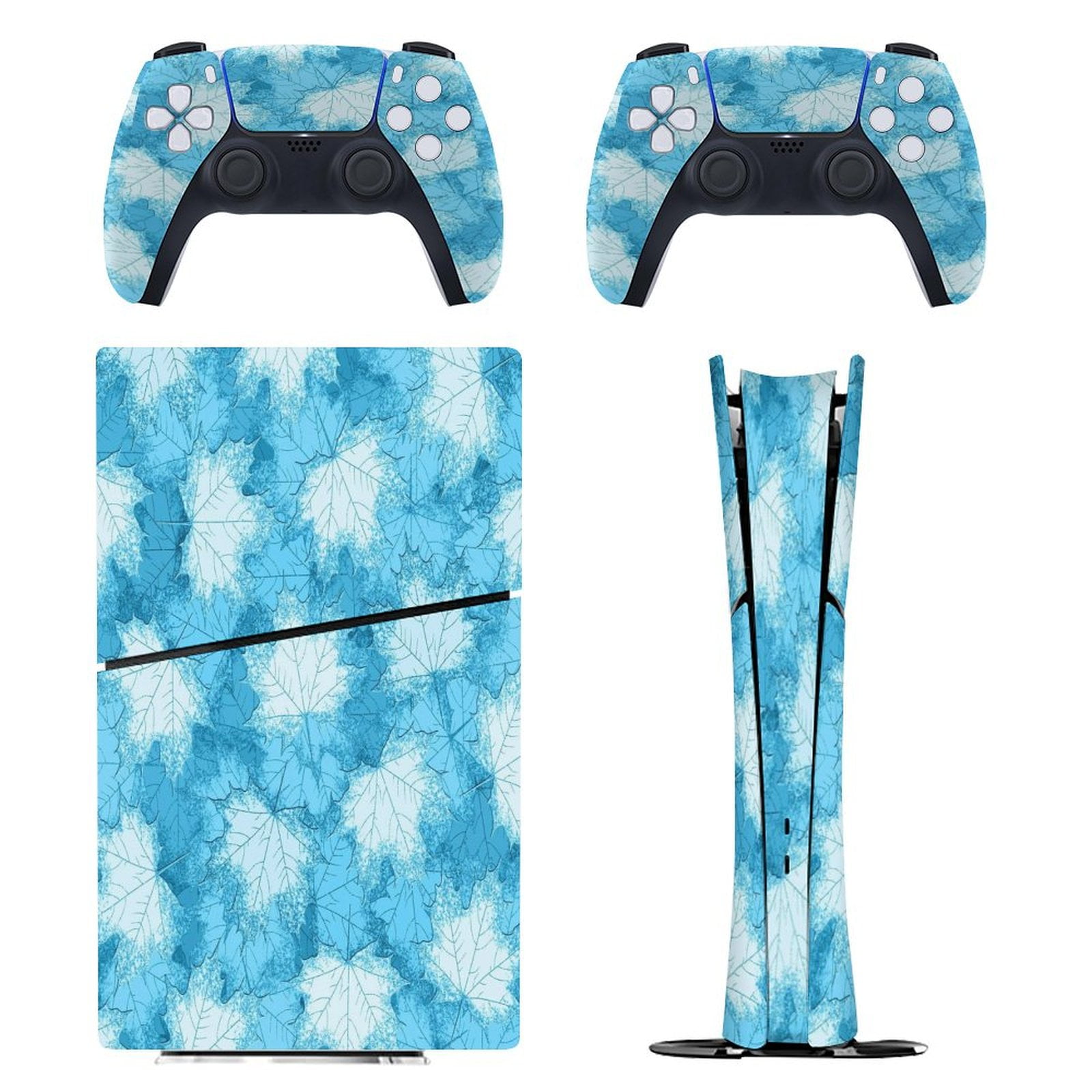 Blue, Leaves, Maple Leaves PS5/PS5 Slim Digital Disc Skin Sticker For ...