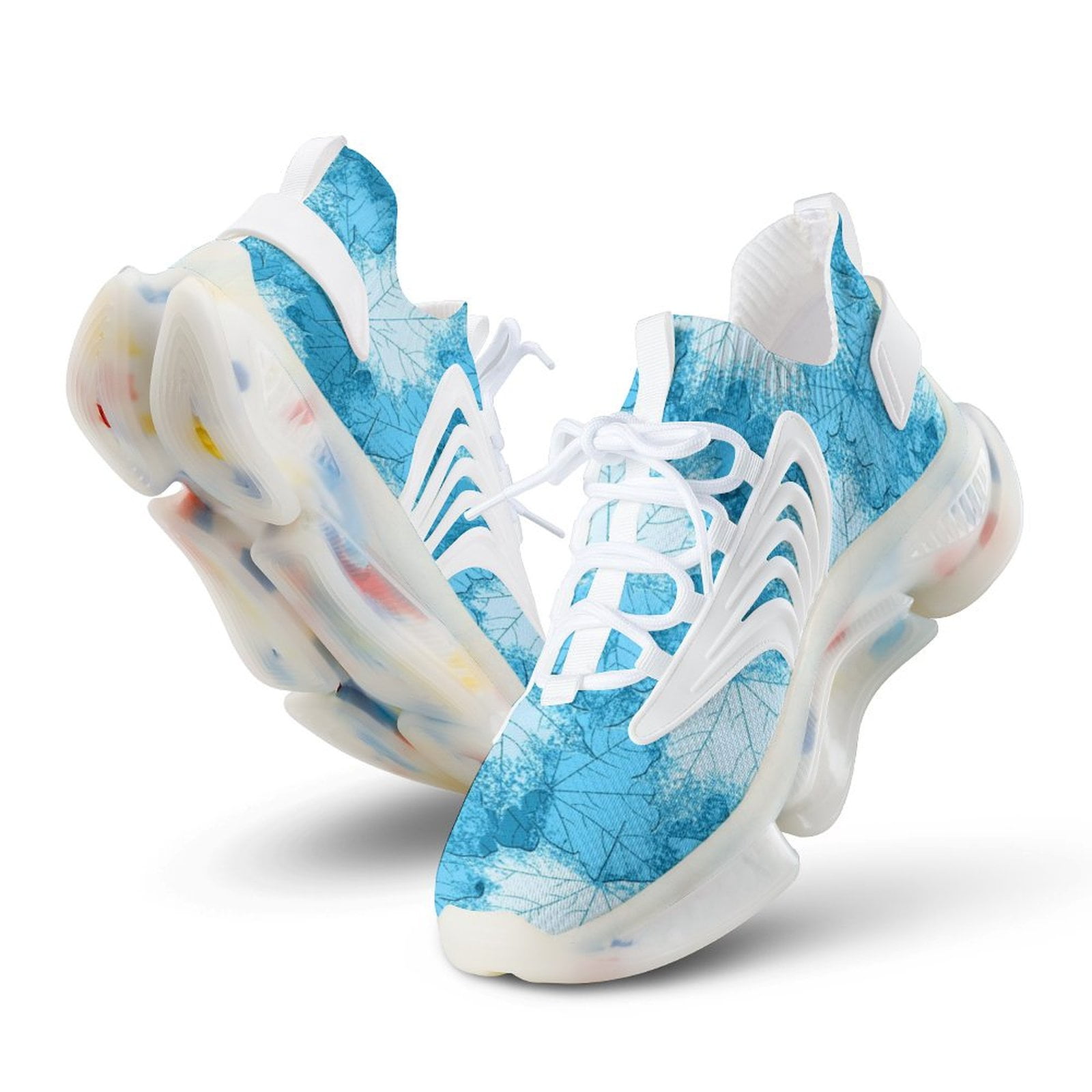 Blue, Leaves, Maple Leaves Walking Shoes for Men Woman Lightweight ...