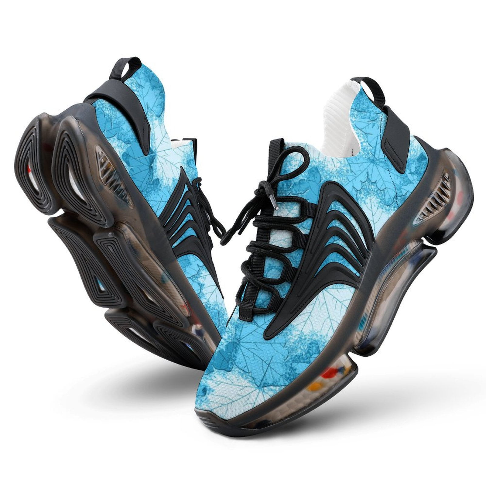 Blue, Leaves, Maple Leaves Walking Shoes for Men Woman Lightweight ...