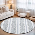 Blue Leaves Round Living Room Rugs 6 ft, Country Rustic Pastoral Leaf ...