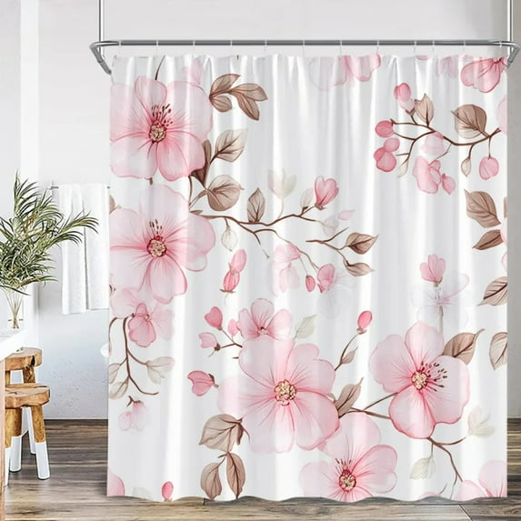 Blue Leaves Shower Curtain Watercolour Plant Eucalyptus Leaf Modern ...