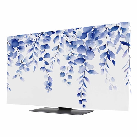 Blue Leaves TV Dust Cover 50 Inch, Eucalyptus Leaf Watercolor Plant ...