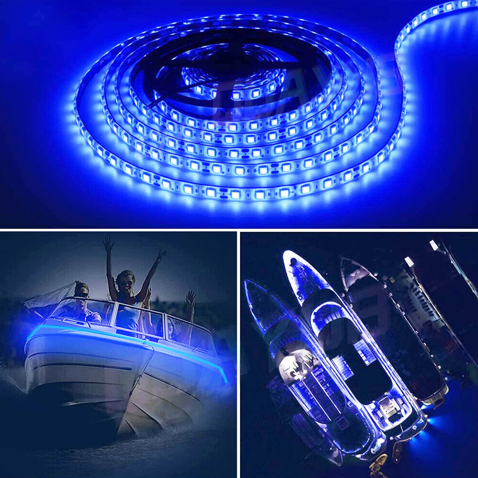 Blue Led Boat Light Deck Waterproof 12V Bow Trailer Pontoon Lights Kit ...