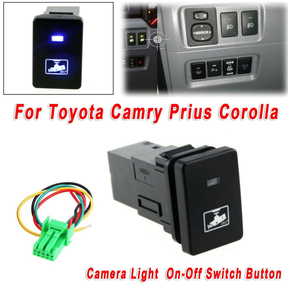 Blue Led Camera Light Push On-Off Switch Button For Toyota Camry Prius ...