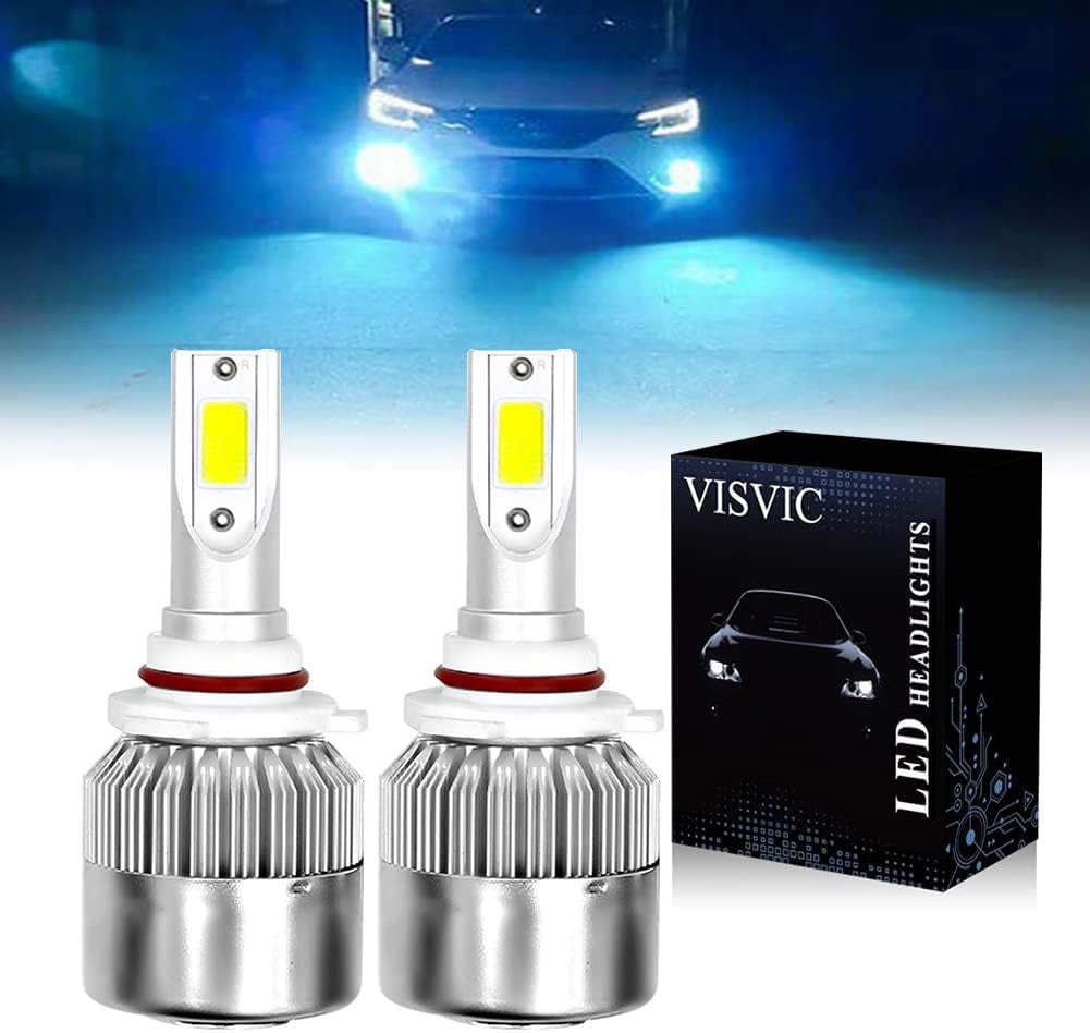 Blue Led Headlights, 9005 HB3 LED Headlight Bulbs Ice Blue 8000K COB ...