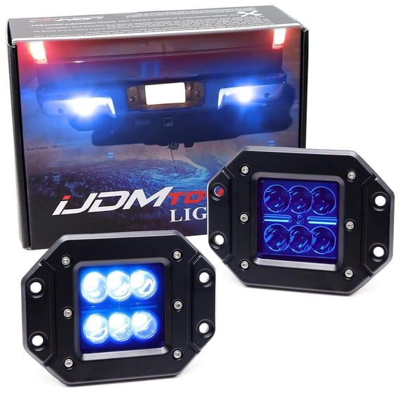 Blue Lens 3-Inch Flush Mount 24W High Power LED Pod Lights For Jeep ...