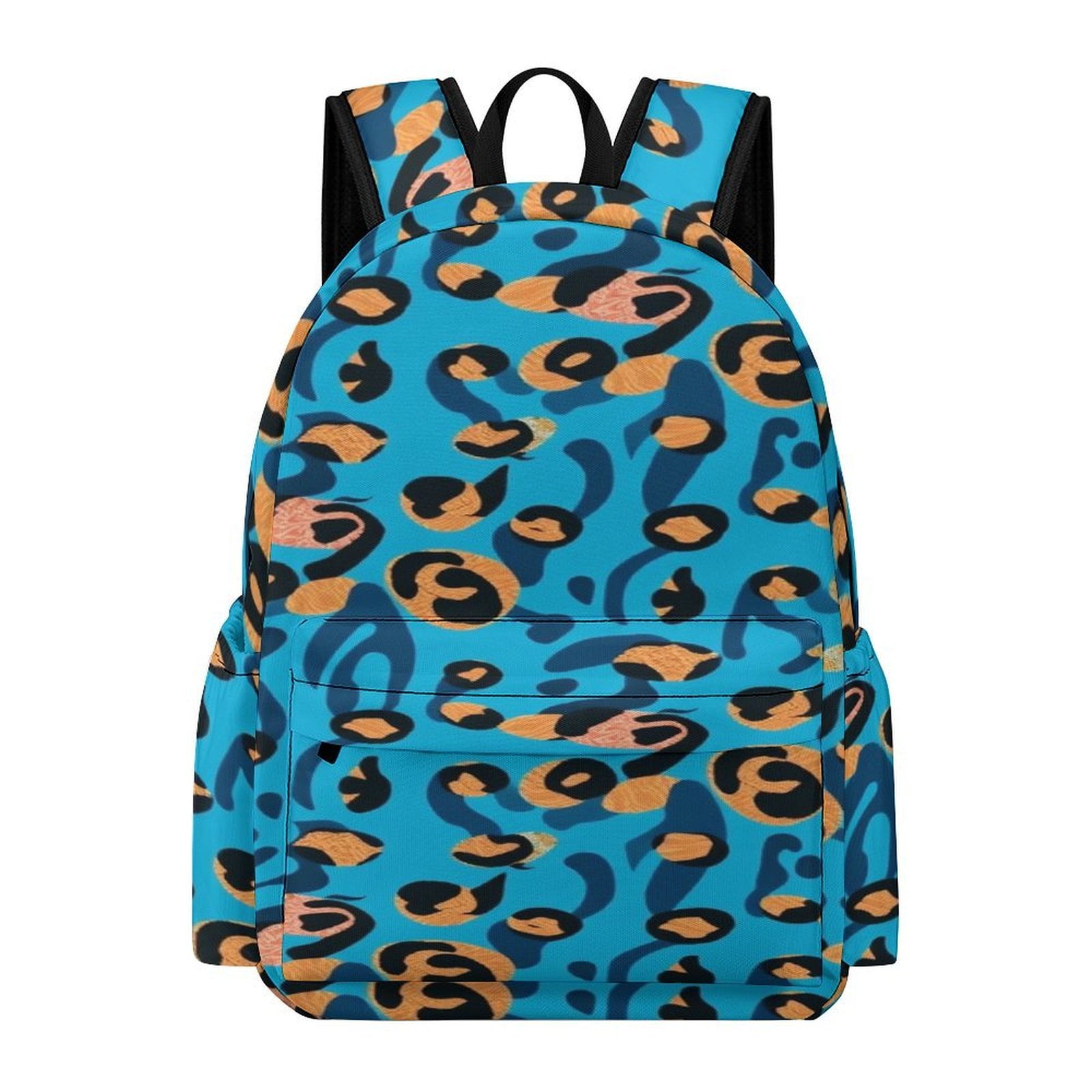 Blue Leopard Print Backpacks Women Men Bookbag Casual School Bags ...