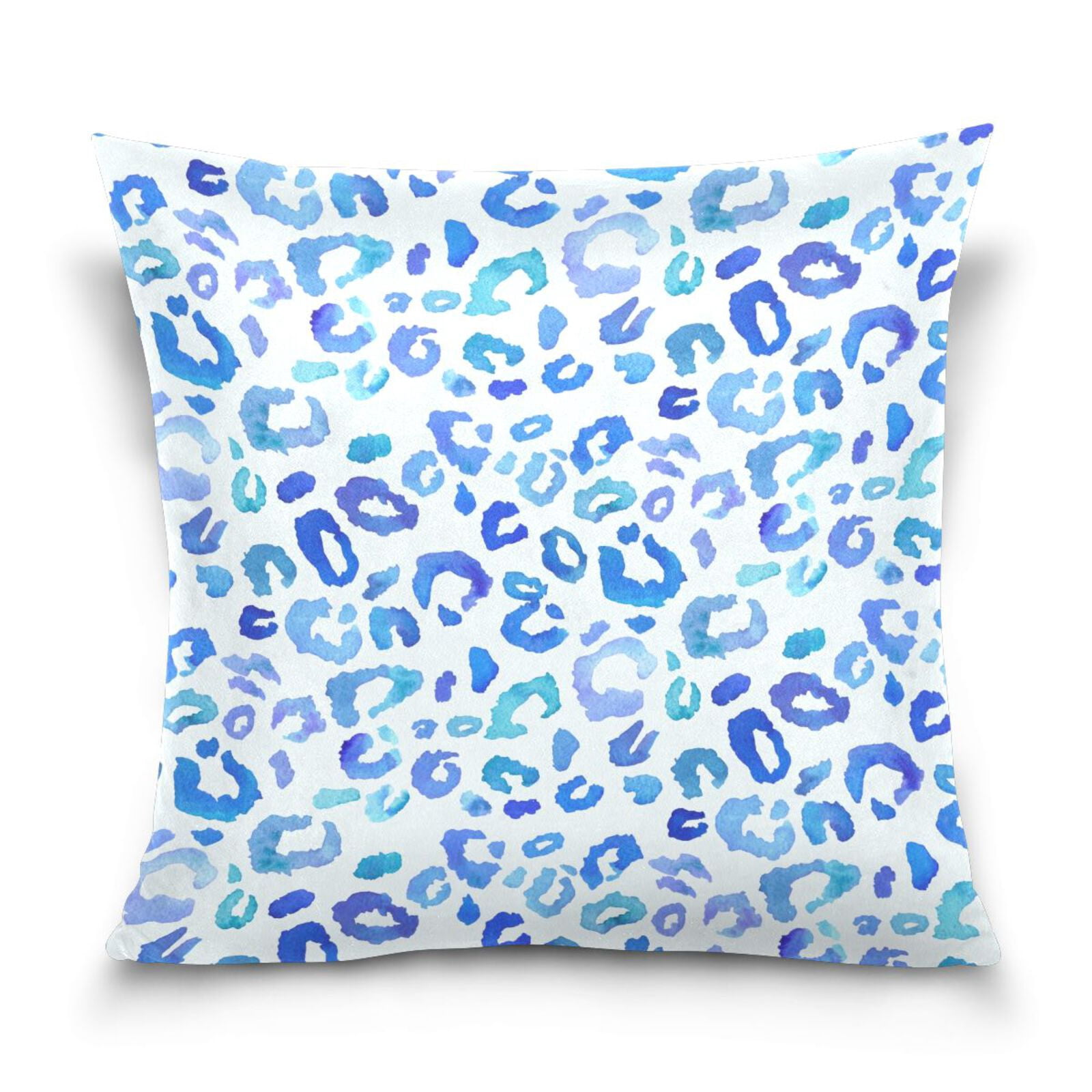 Blue Leopard Print Cheetah Square Throw Pillow Covers Couch Decorative ...