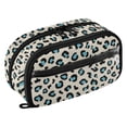 Blue Leopard Print PVC Pencil Case Water-Repellent Clear Window Pencil ...