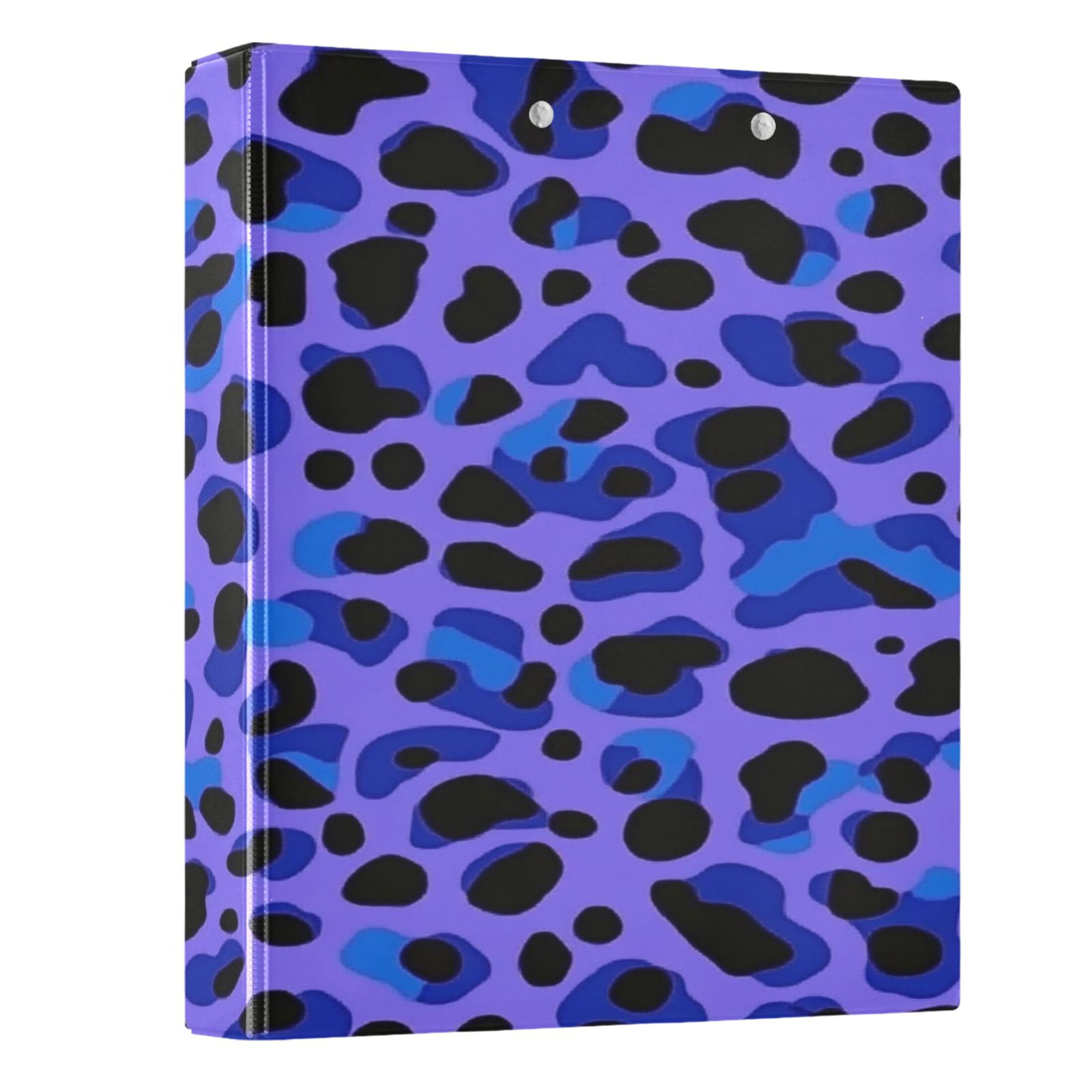 Blue Leopard Print Pattern 3 Ring Hardcover Binders 1.5in Round Rings ...