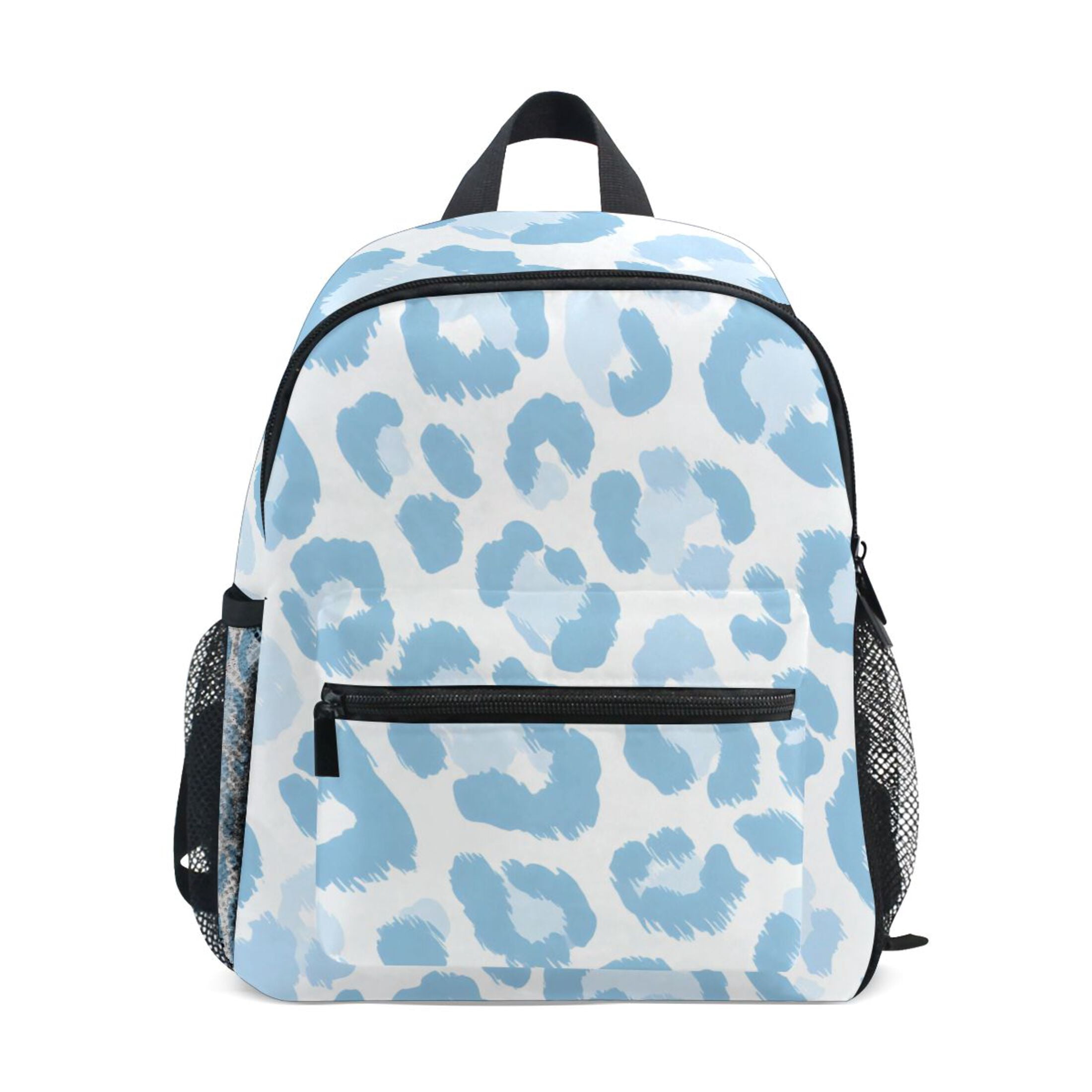 Blue Leopard Print Pattern Mini Backpack Cute Small Backpack with Chest ...