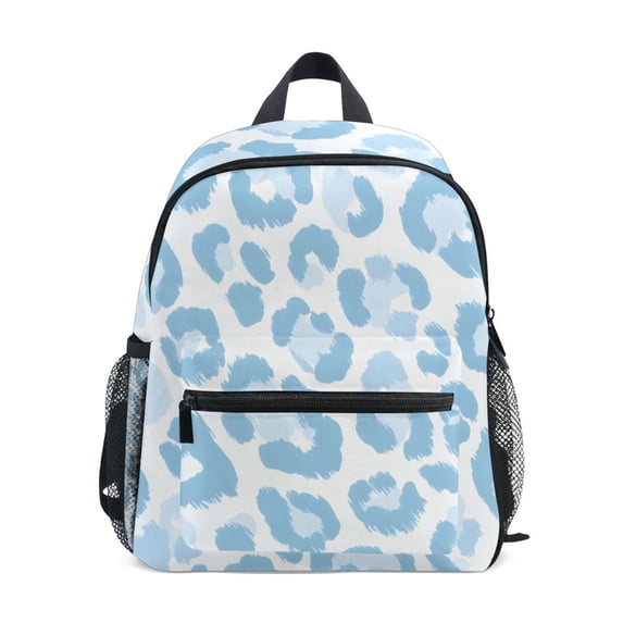 Blue Leopard Print Pattern Mini Backpack Cute Small Backpack with Chest ...
