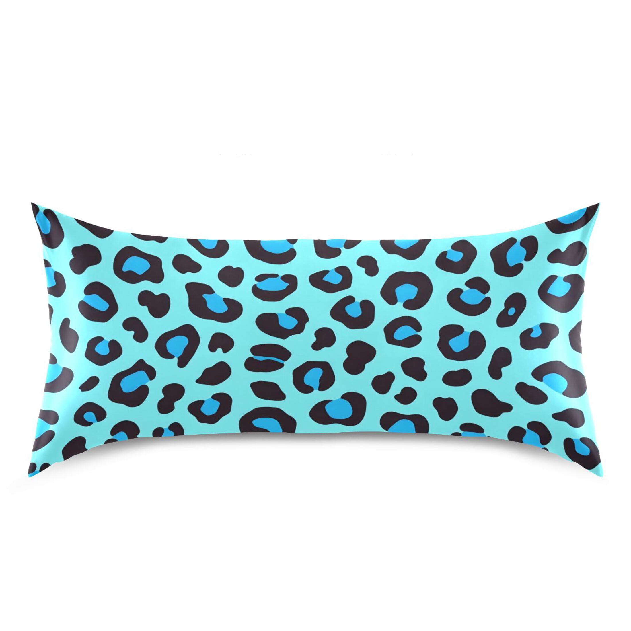 Blue Leopard Print Pattern Pillow Case King Size Silky Satin Pillow ...