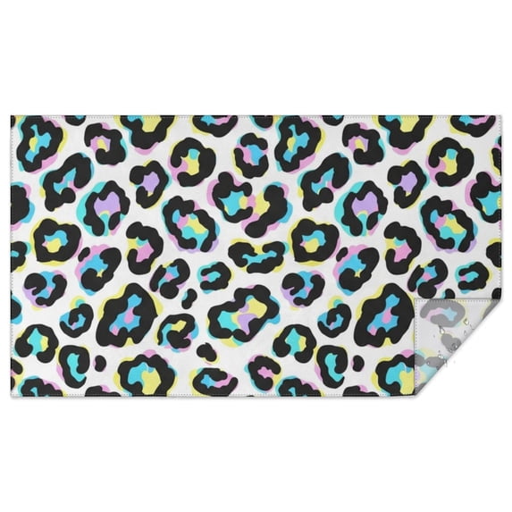 Blue Leopard Print Pattern Rectangle Tablecloth 60