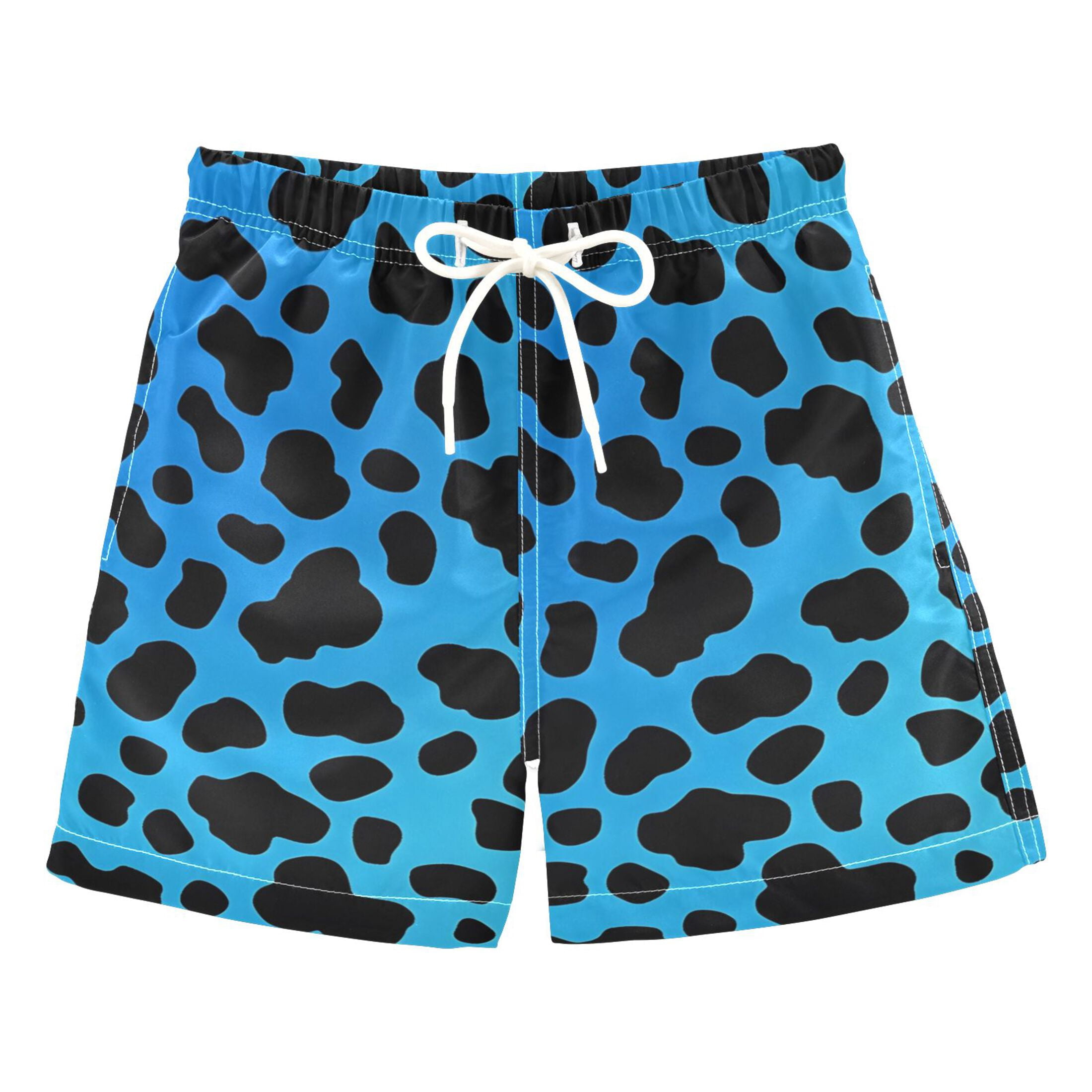 Blue Leopard Print Pattern Swim Trunks Quick Dry Beach Pool Board ...