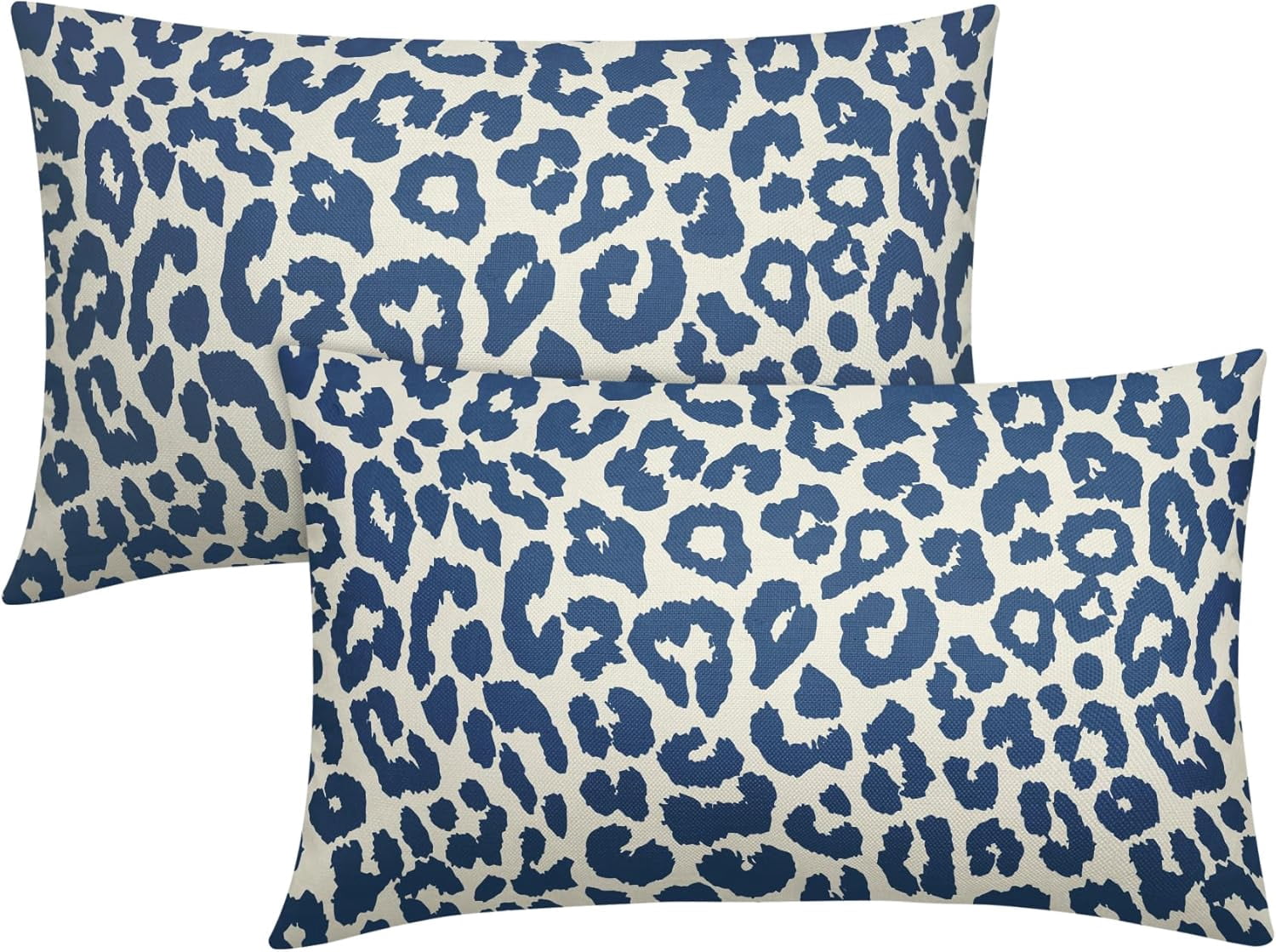 Blue Leopard Print Pillow Covers 12x20 Set of 2 Preppy Room Decor ...