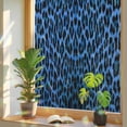 Blue Leopard Print Privacy Window Film, Decorative Stained Glass Window ...