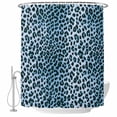 Blue Leopard Shower Curtains for Bathroom, Waterproof Fabric Bath ...
