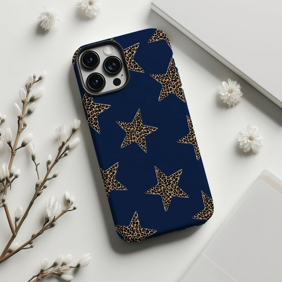 Blue Leopard Star Phone Case Y2K Bold Pattern Gift Idea 17 through 11 ...