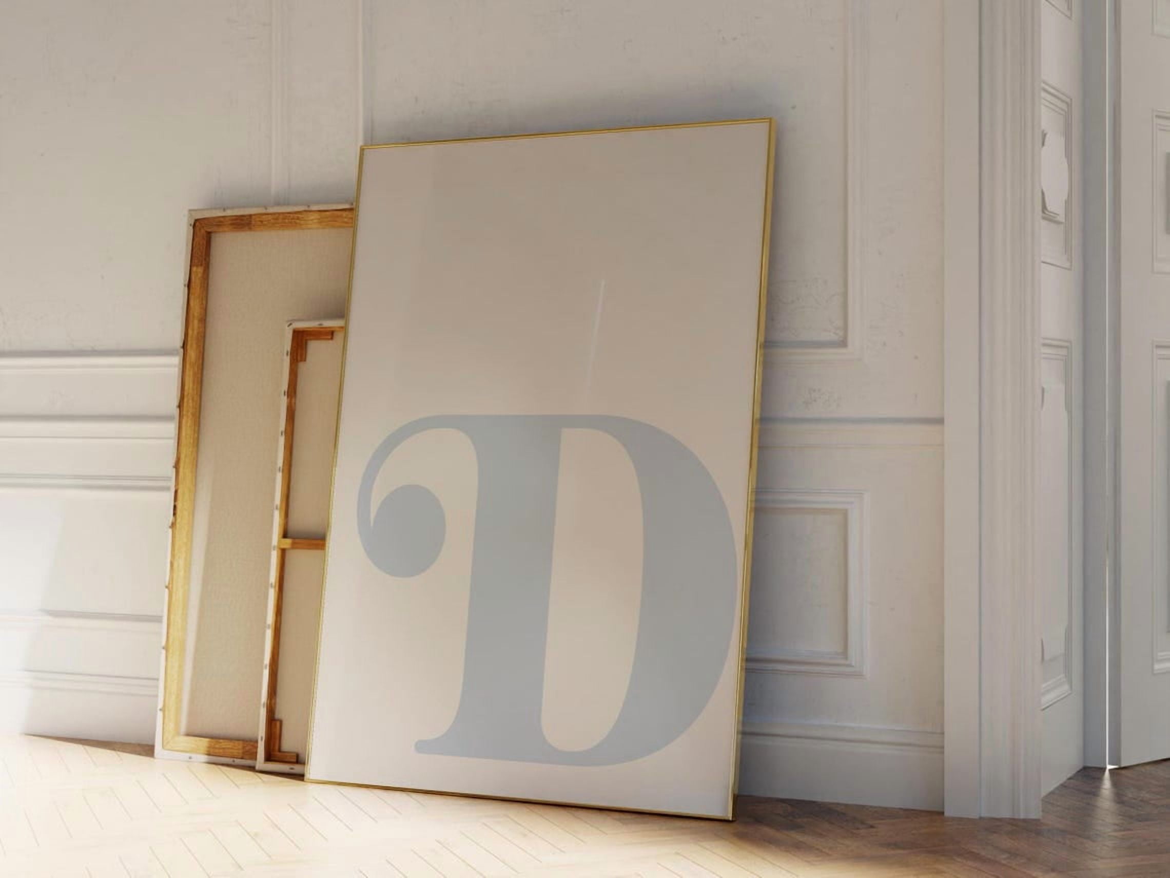 Blue Letter D Alphabet Initial Wall Art, Stretched Canvas Size 8x12 ...