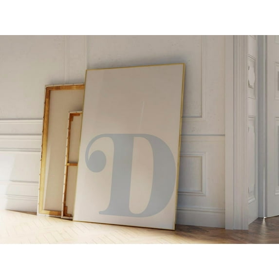 Blue Letter D Alphabet Initial Wall Art, Unframed Paper Print Size ...