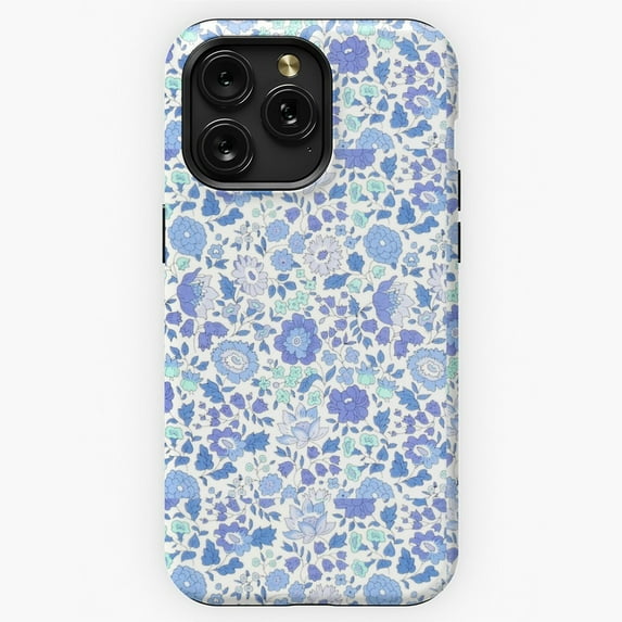 Blue Liberty Betsy Inspired Pattern Illustration iPhone Case 17 11 12 ...